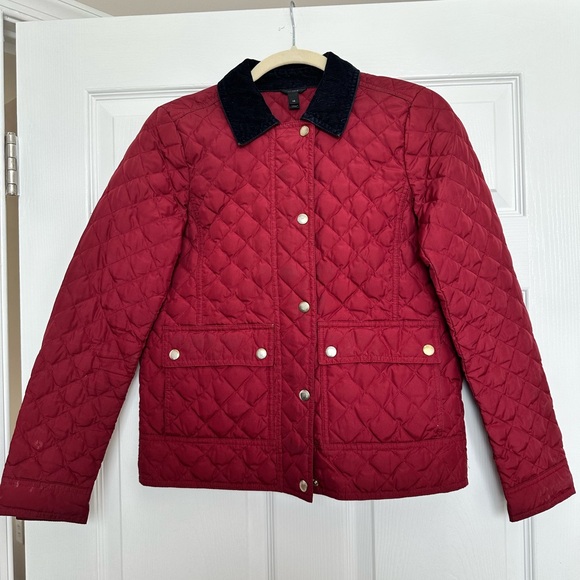 J. Crew | Jackets & Coats | J Crew Red And Navy Puffer Jacket With ...